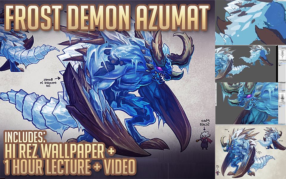 【PS】Trent Kaniuga《AAA 游戏角色绘制:冰霜恶魔》(中英双字)