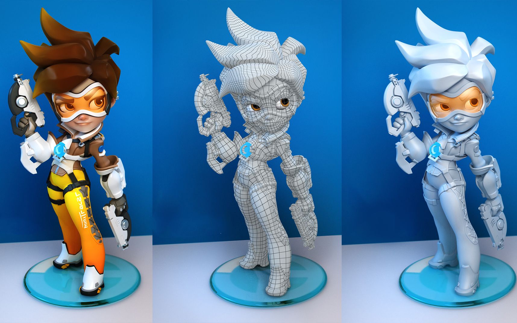 《守望先锋》3D卡通风格化处理_猎空!