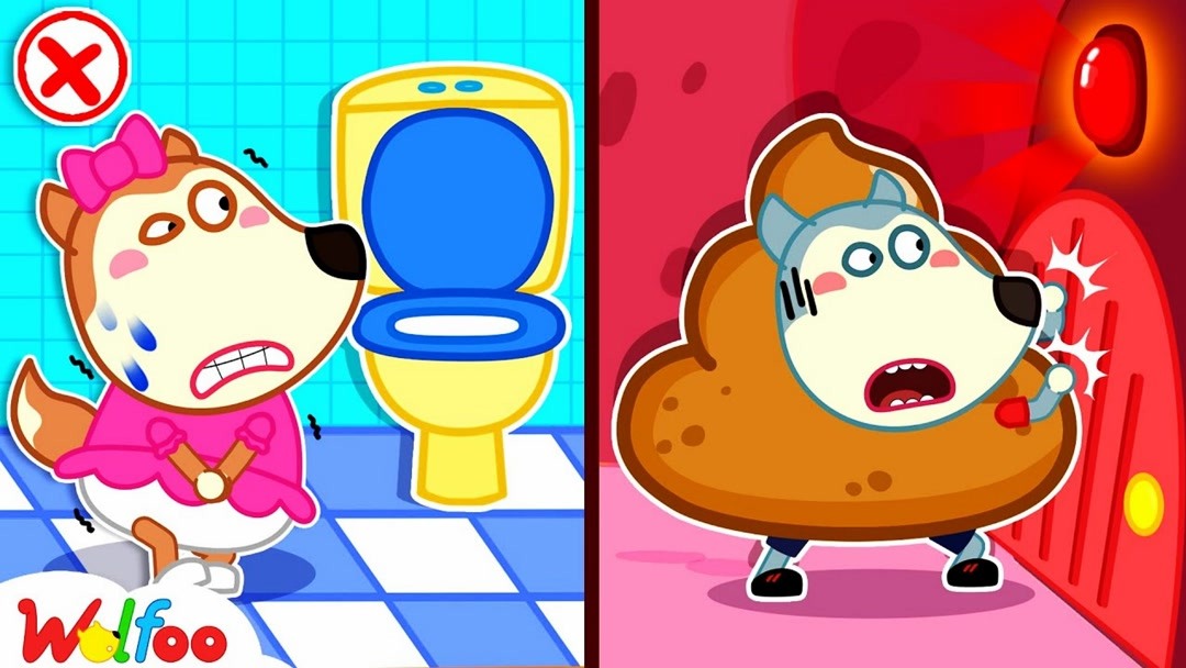 沃尔夫动画:小狼和妹妹不同的上厕所习惯,谁的是正确的呢?
