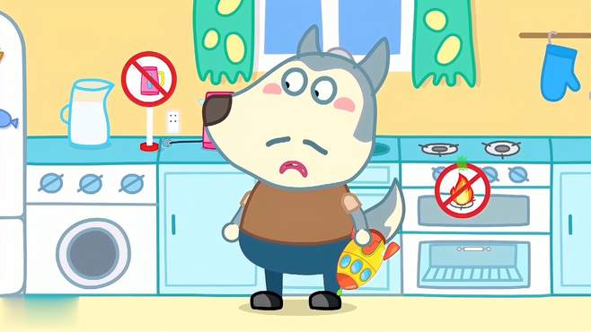 沃尔夫动画:安全小知识——沃尔夫小心电,不要乱触摸哦!