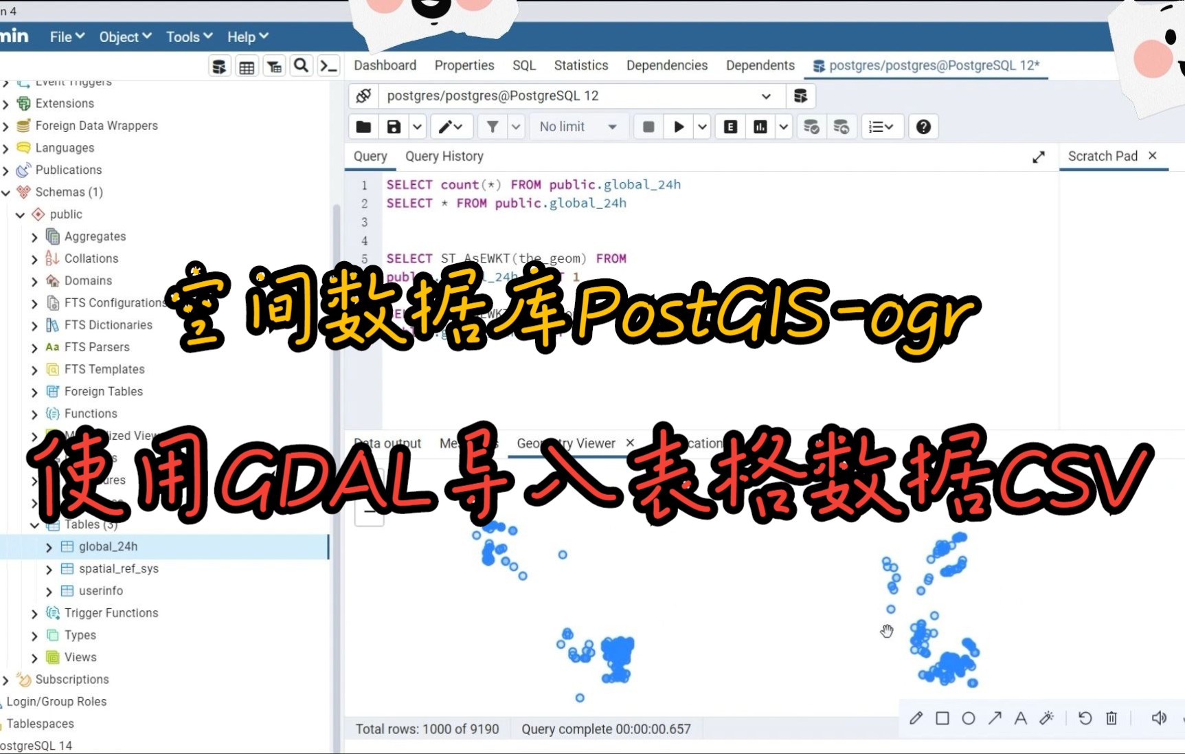 空间数据库PostGIS-ogr_使用GDAL导入非空间表格数据CSV