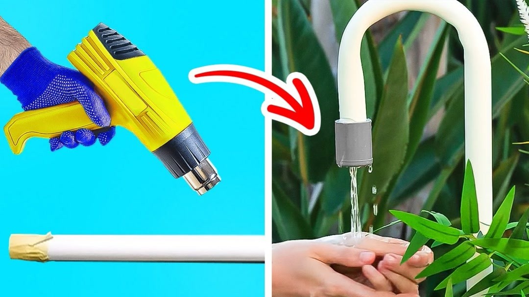 有趣DIY:DIY达人热风枪,制作水管,轻轻松松