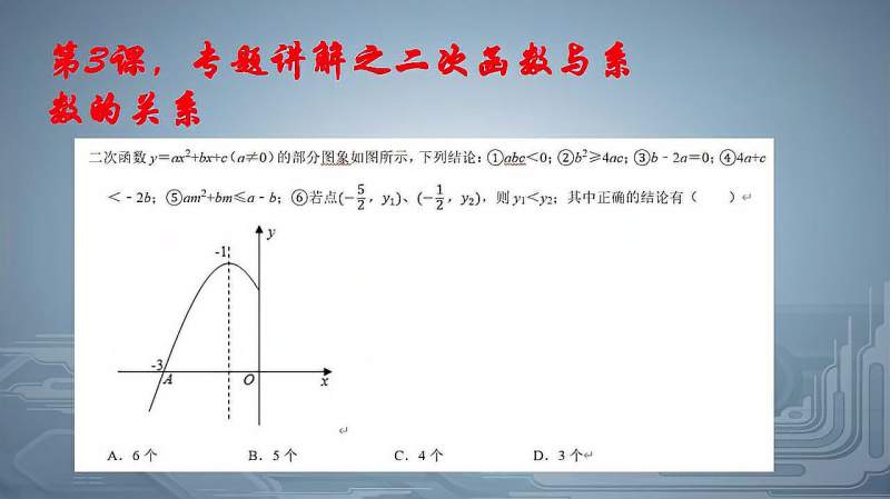 二次函数图象与系数的关系,总结常考关系,精析解题方法思路