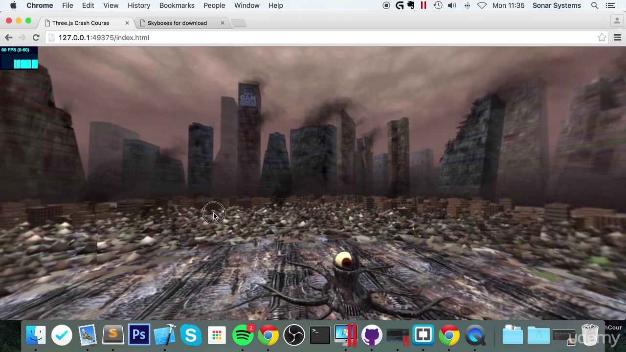 如何在three.js中设置天空盒 实操就没放翻译了