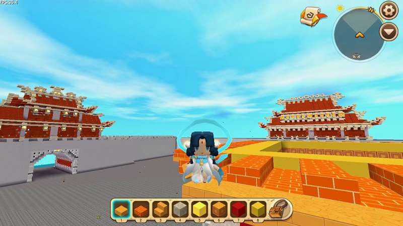 迷你世界古城建造教学:灵都古风宫殿一层屋檐完成