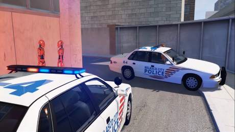 酸爽的警匪追逐画面,机智的假人vs警察巡逻车队,车祸模拟器