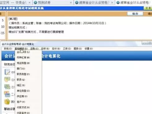 2016湖南会计从业资格新大纲 新版电算化实操系统软件题库