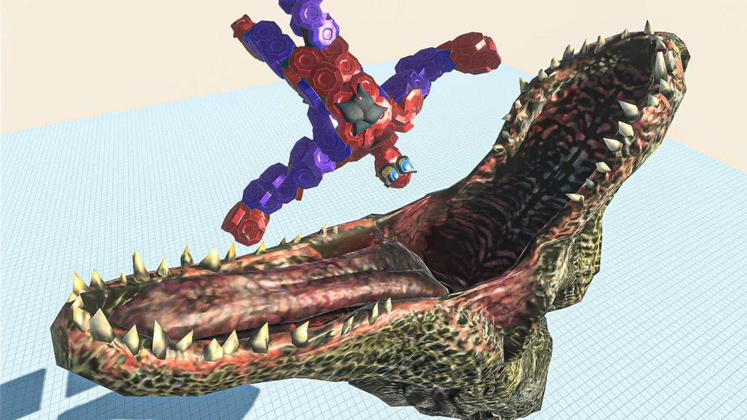 动物战争模拟器 巨锤手臂搭配巨型霸王龙头部挑战各个模组