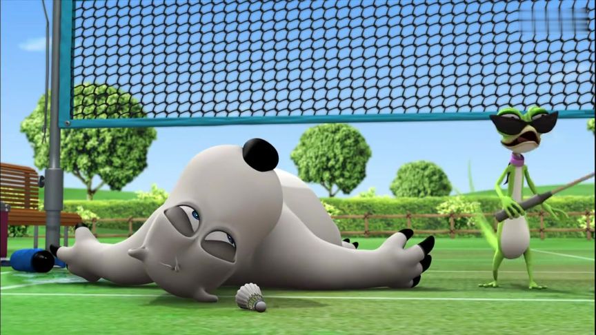 蜥蜴还不想给贝肯熊加分,结果贝肯熊一生气,直接把计分板挂墙上