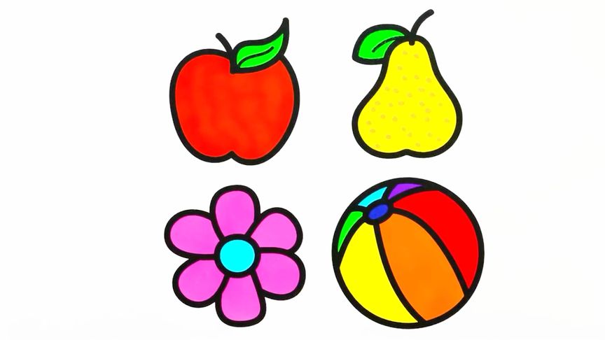 如何画水果与篮球简笔画儿歌