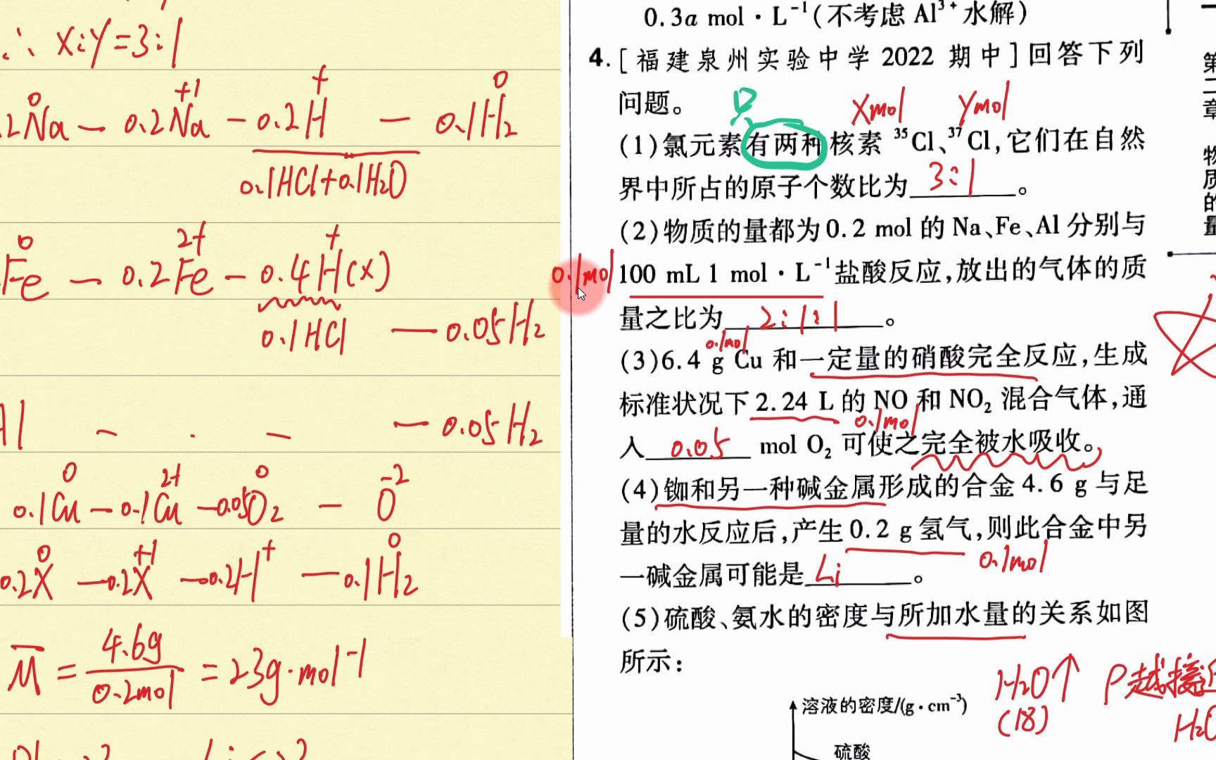 ...题】P21下---第四题(重难点:一道非常好的物质的量计算题,技巧性超强)