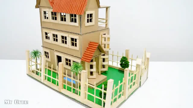 用纸板DIY制作一座房子,这手工看...