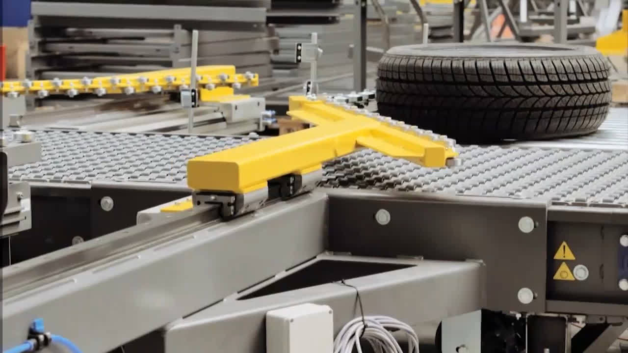 智能分拣装置、通道输送装置,轮胎分类入库自动分拣系统