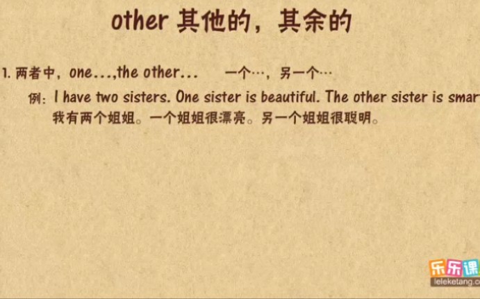 英语语法精讲62——other的用法1
