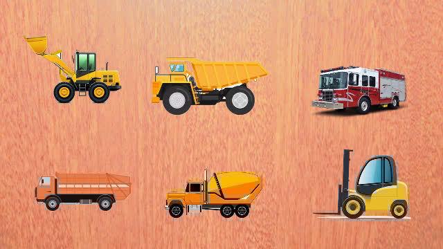 认识汽车工程车和垃圾车,儿童学习英语,婴幼儿宝宝早教动画
