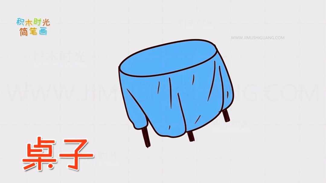 多种可爱的桌子简笔画,一边学画画一边学英语,积木时光儿童画