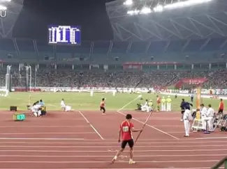 第一届全国青年运动会男子标枪比赛集锦背后视角慢动作2