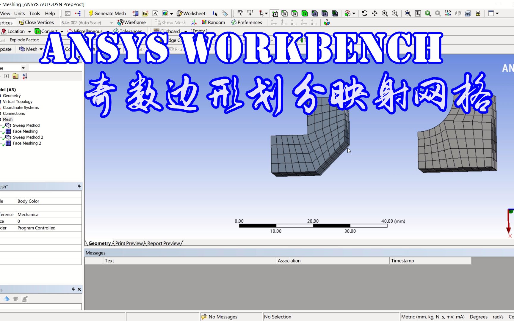 【网格划分】Ansys Workbench 奇数边形划分映射网格