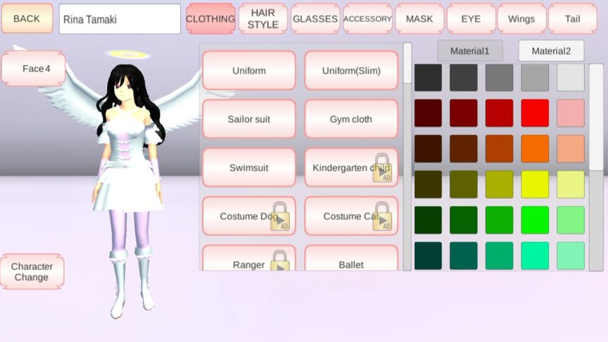 樱花校园模拟器:怎么取掉帽子和翅膀。