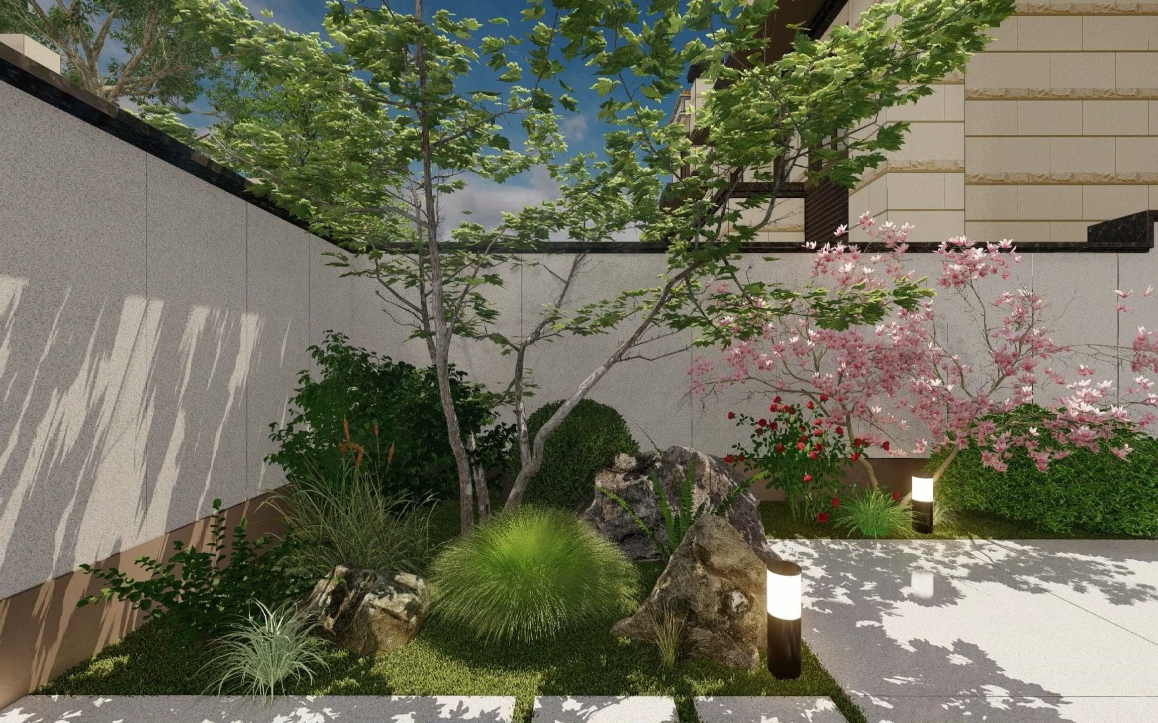 lumion11直出别墅花园动画及彩平