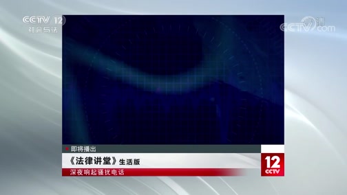 《法律讲堂(生活版》 20191228 深夜响起骚扰电话