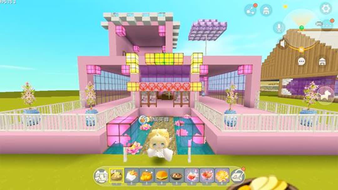 迷你世界:粉色别墅来咯,简单又漂亮,同学们愿意打多少分呢?
