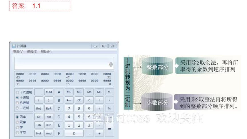 江苏省计算机等级考试一级B理论真题讲解 1831 十进制转二进制