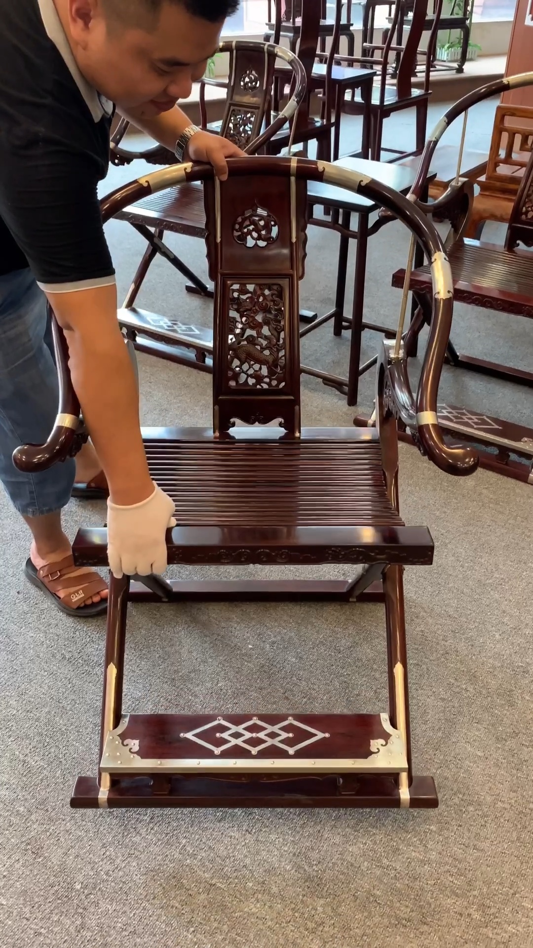 头把交椅#拍卖##红木家具##民间手艺人