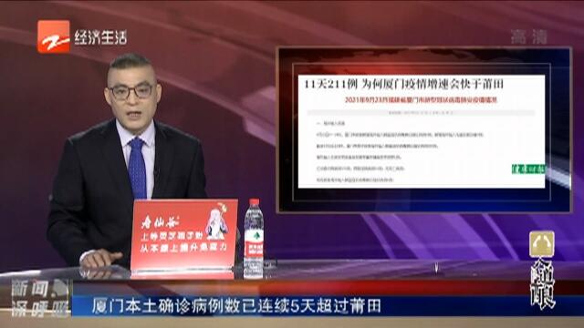 厦门本土确诊病例数已连续5天超过莆田