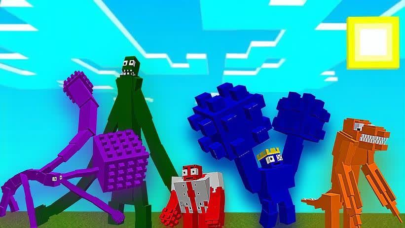 魔哒解说我的世界突变彩虹朋友模组,一拳一个循声守卫