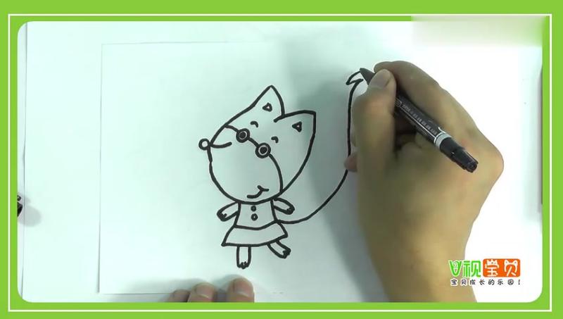 一只可爱的小松鼠简笔画 快教给宝宝吧