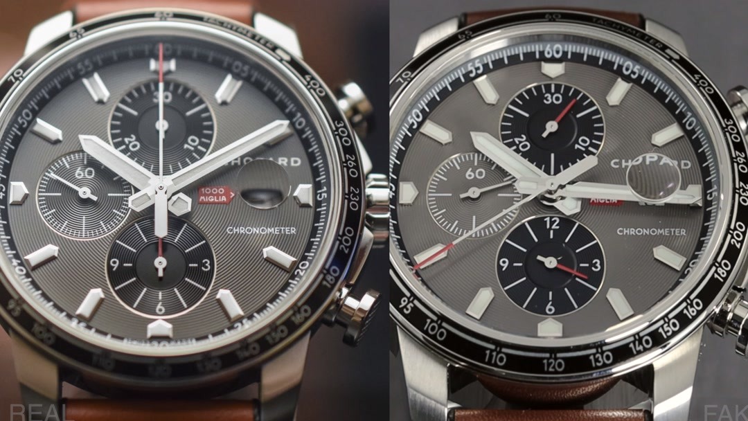 真假手表鉴别11:萧邦经典赛车系列正品168571对比V7厂复刻表