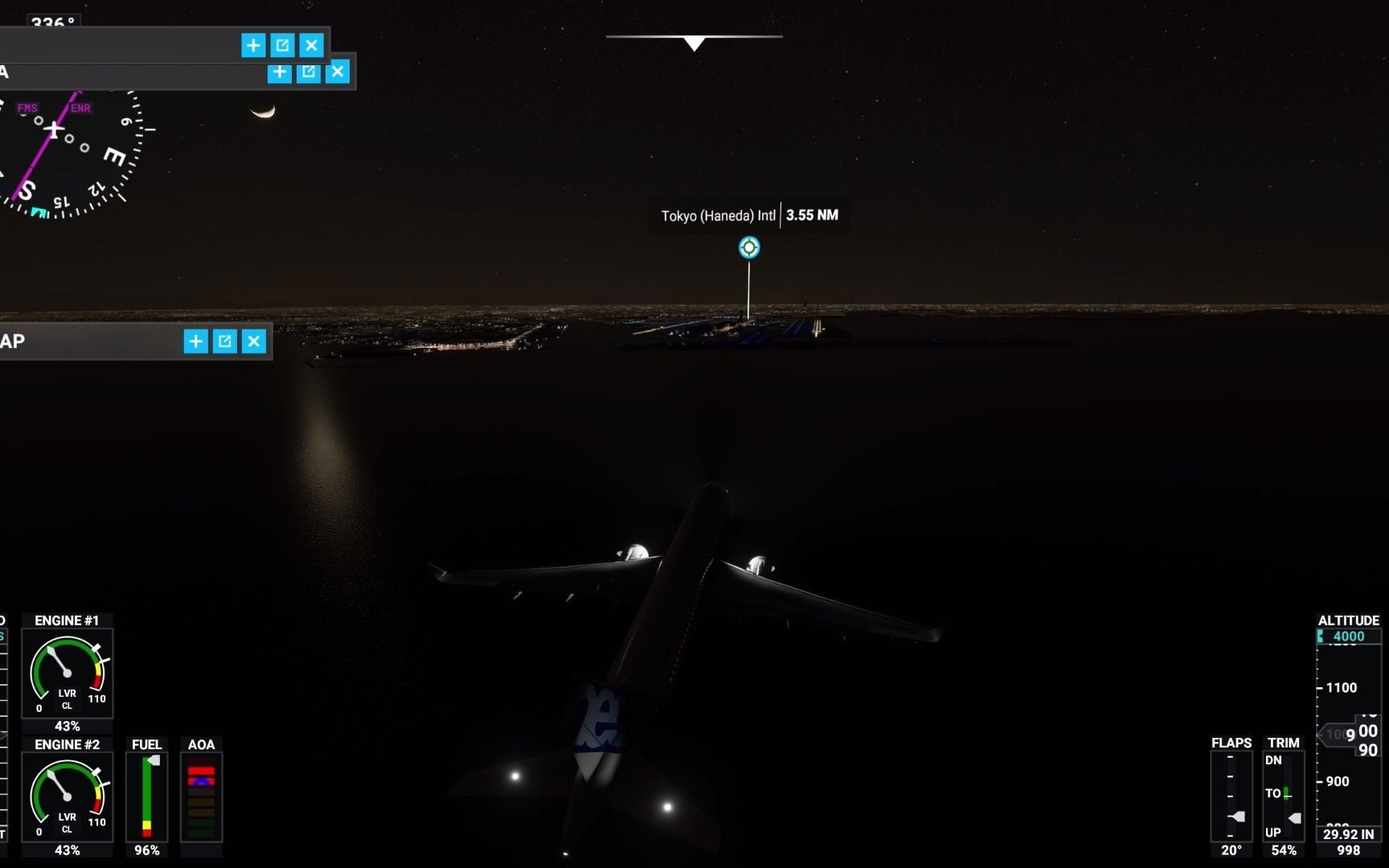 微软模拟飞行-东京机场夜晚成功自动降落【结尾的死亡弹射真下饭!】