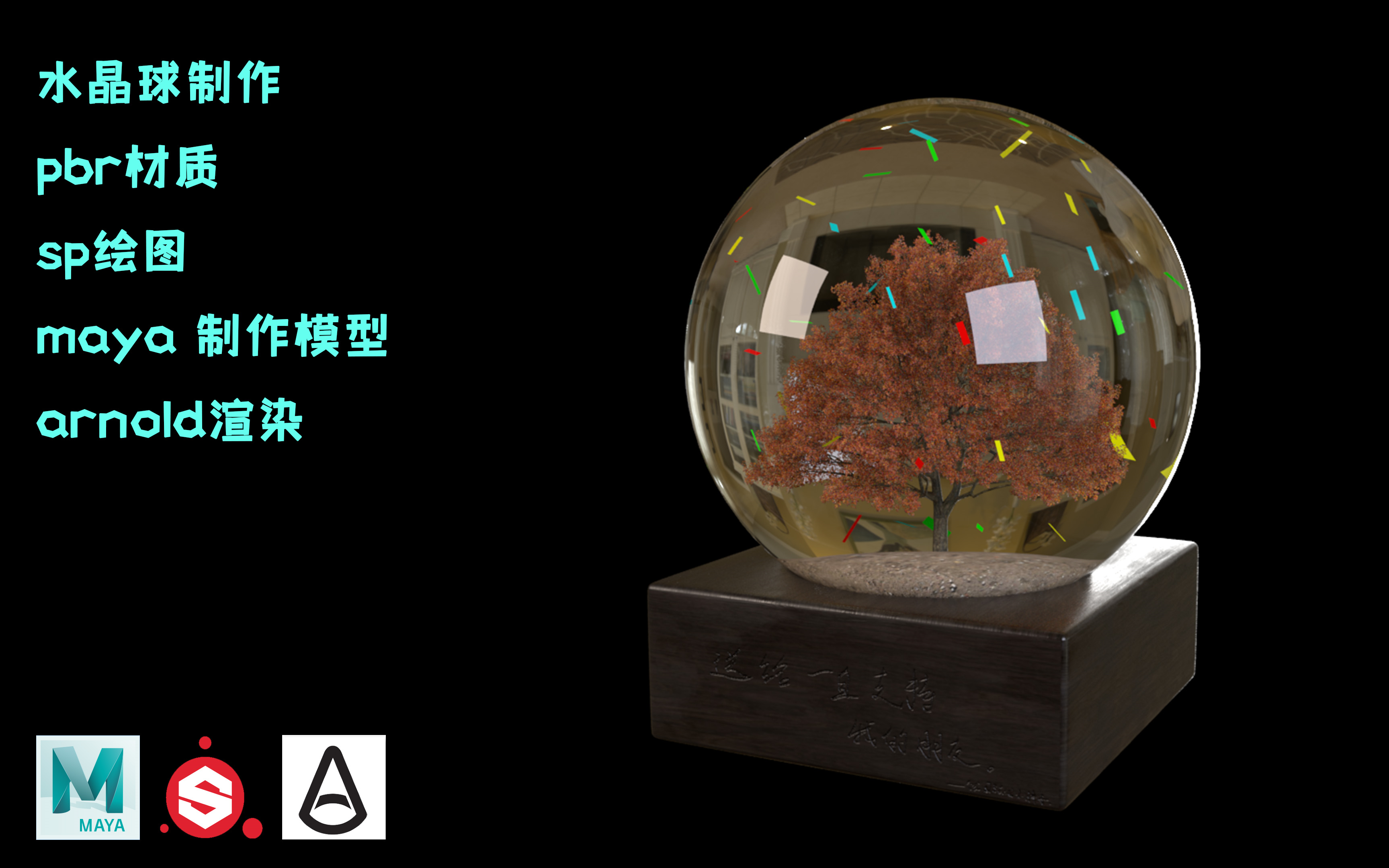 如何用maya快速制作一个简单又好看的作品,一步一步解说哦。