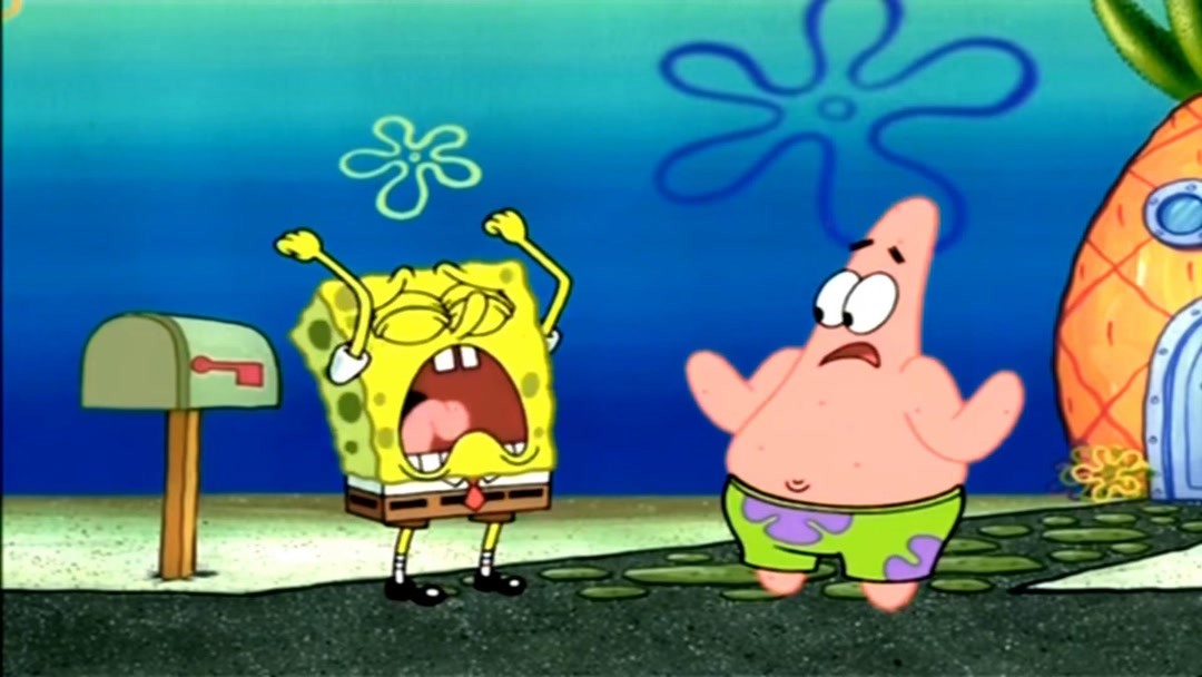 海绵动画:海绵等一天的玩具,被派大星玩坏,瞬间变暴躁海