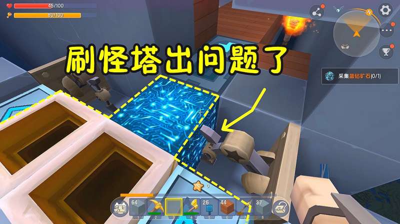 迷你世界41:建了个刷怪塔,王木薯被这个问题难住了!