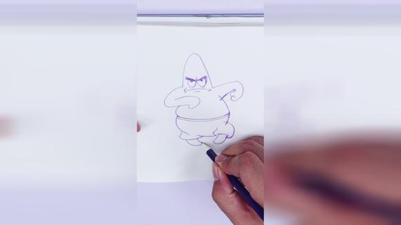 手工绘画:《海绵宝宝》的派大星