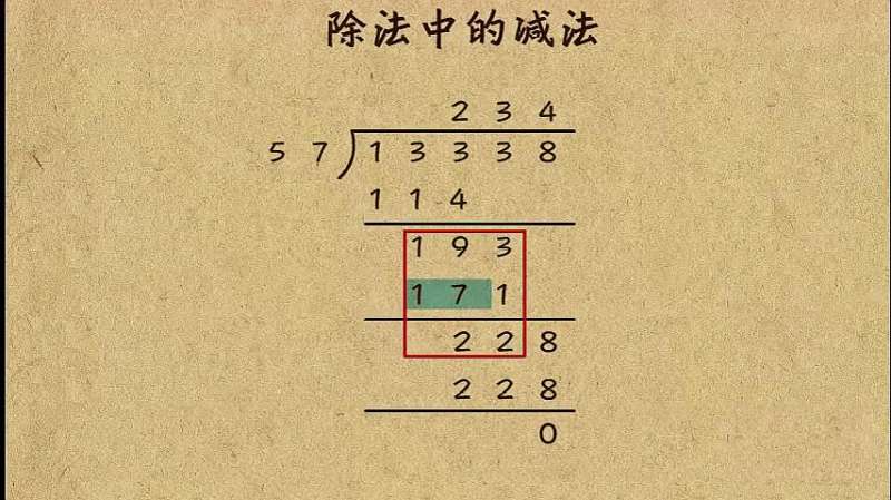 小学三年级数学:35简单的除法竖式 除法中的减法