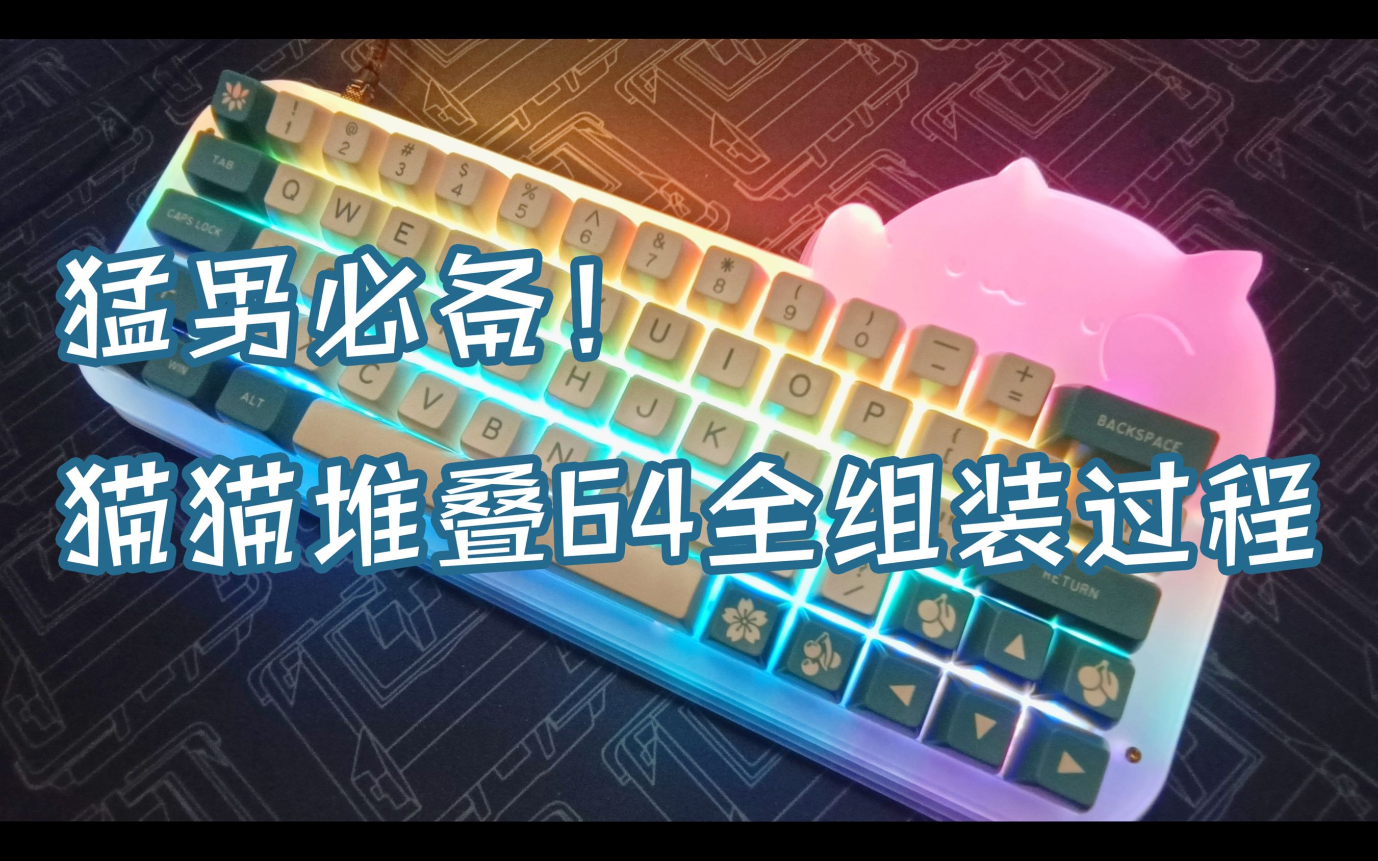 【苏达】猛男必备!闪光猫猫64键盘全组装过程(修改版图纸开源)