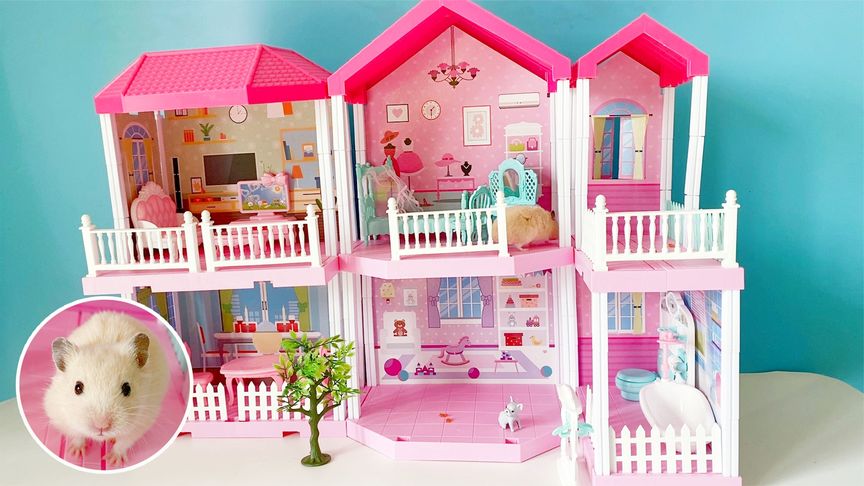 主人给仓鼠的别墅添置家具,有沙发,梳妆台,餐桌等好多东西