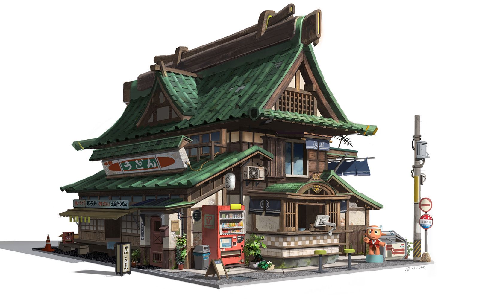 【Maya场景建模】古建筑“酒馆”制作,0基础场景作业练习