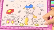 早教手工简笔画手绘描图小熊