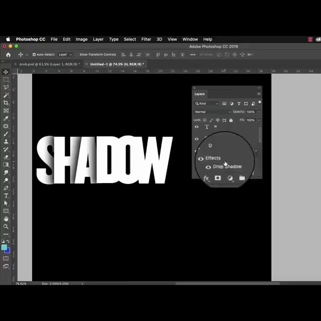 PS影子字体效果,大家喜欢可以点个赞