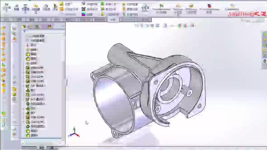 Solidworks蜗轮蜗杆箱零件实例