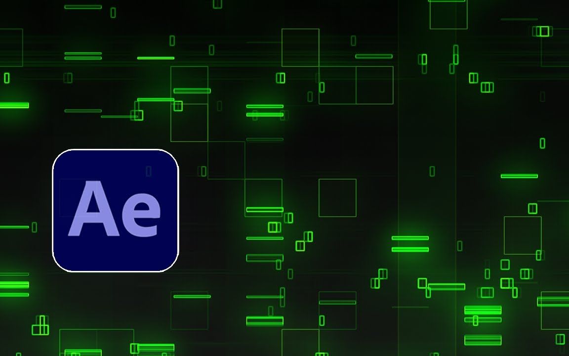 【AE教程】发光方框网格-故障效果