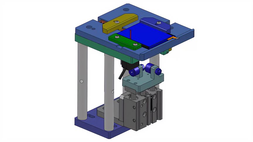 电池芯定位机构设计,如何快速利用连杆设计夹具?