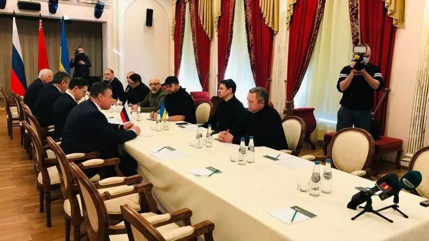 俄罗斯与乌克兰谈判现场画面来了