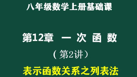 第2讲 表示函数关系之列表法