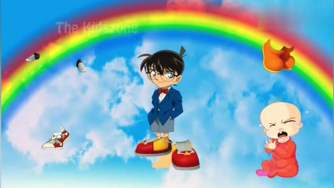 儿童益智游戏:大侦探柯南、超级英雄奥特曼错误鞋子的拼图游戏