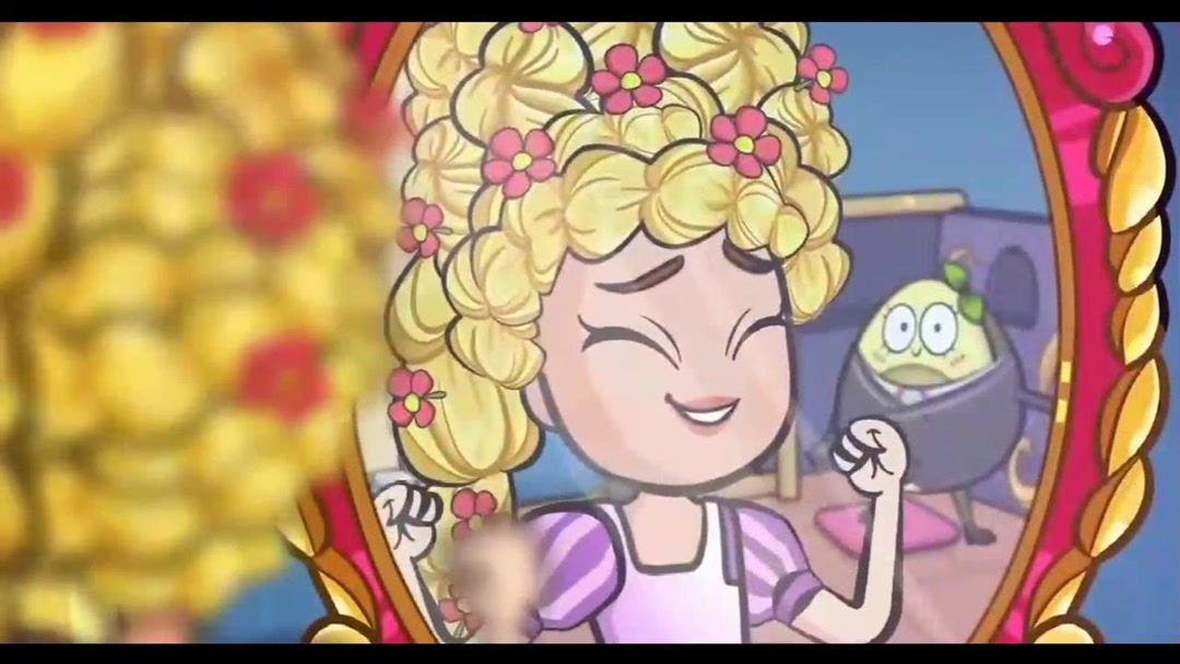 牛油果动画:长发公主对自己的新发型很满意